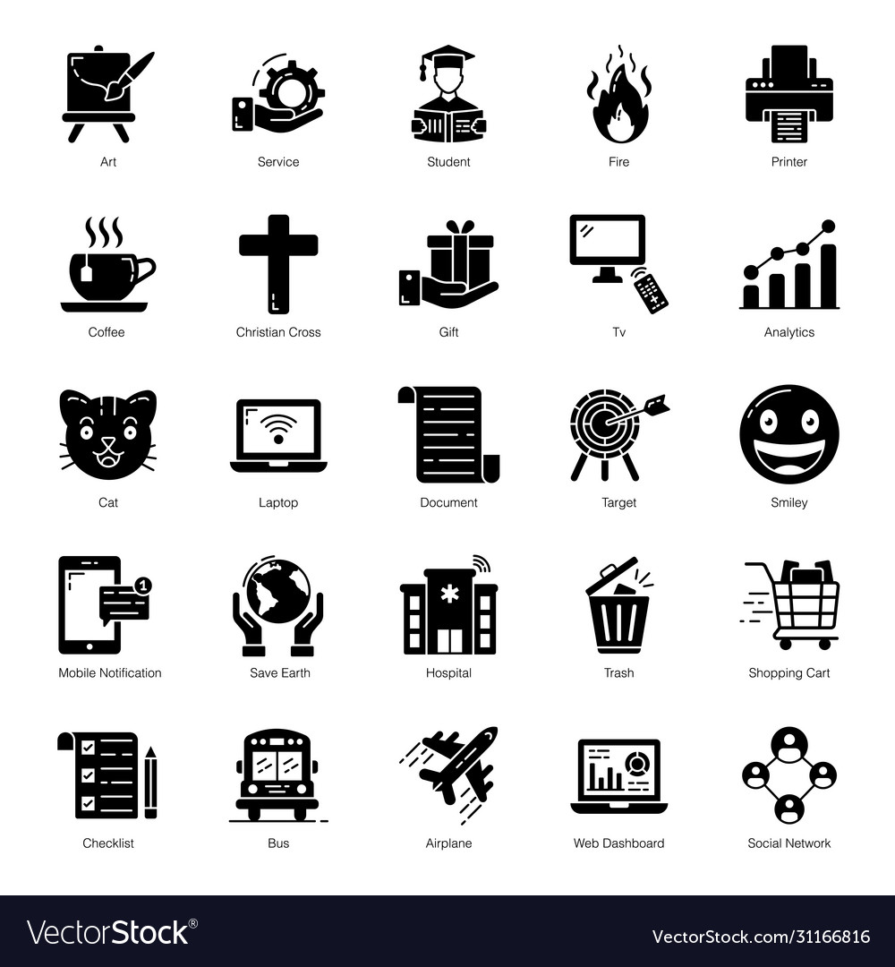 Pack glyph icon Royalty Free Vector Image - VectorStock