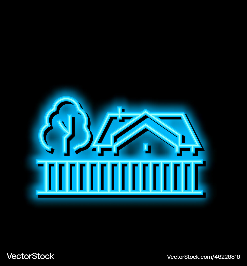 Private house suburb neon glow icon Royalty Free Vector