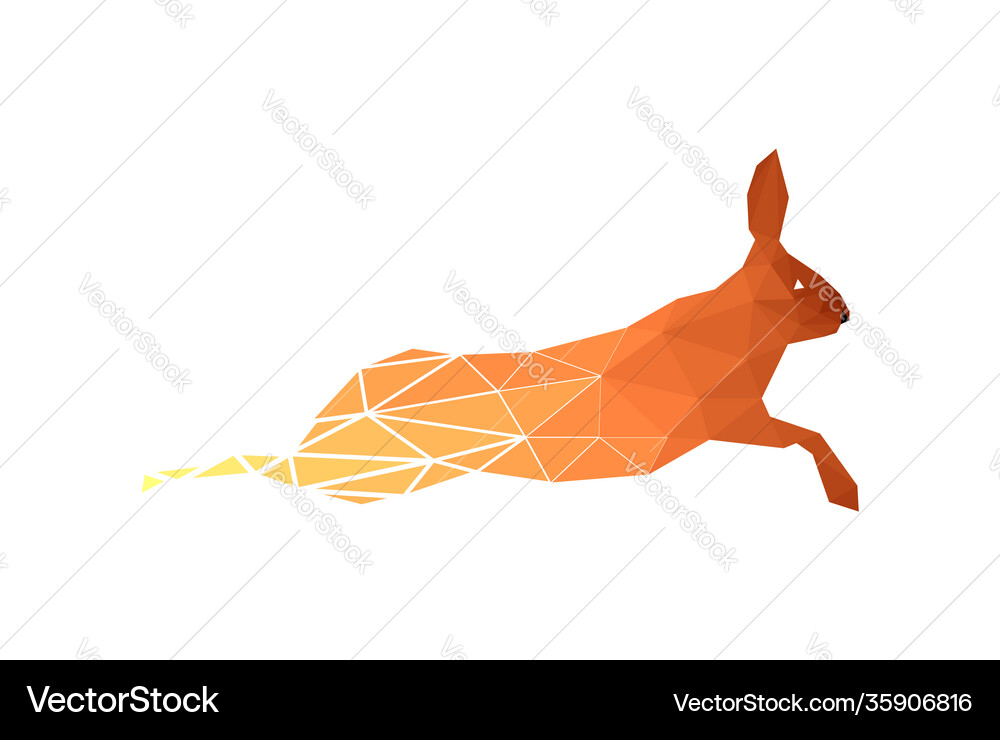 Rabbit in low poly style digital art Royalty Free Vector