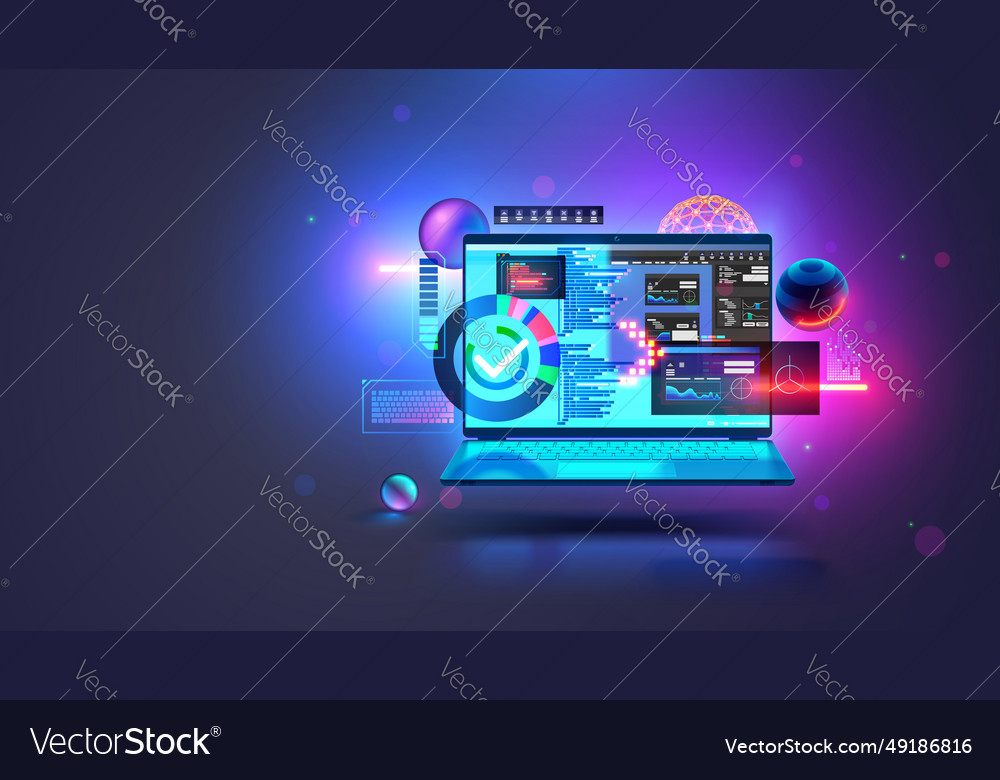 Software development technology web design Vector Image