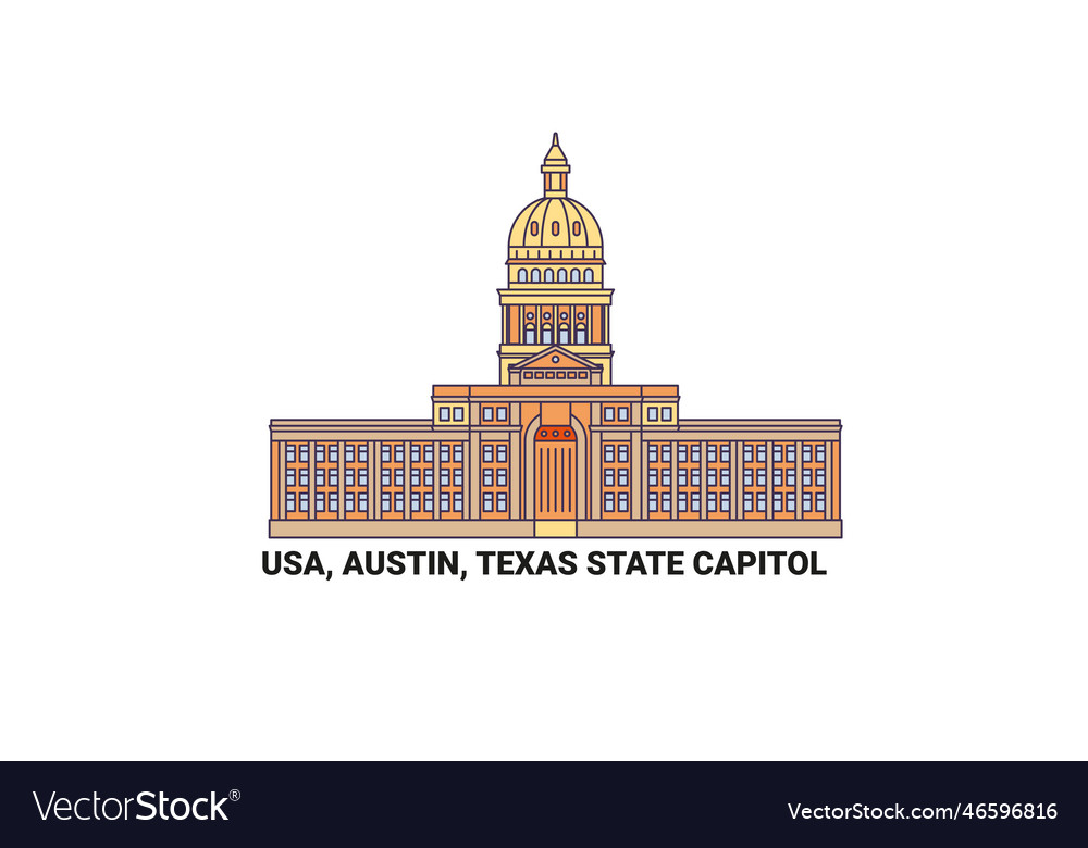 Usa austin texas state capitol travel landmark Vector Image