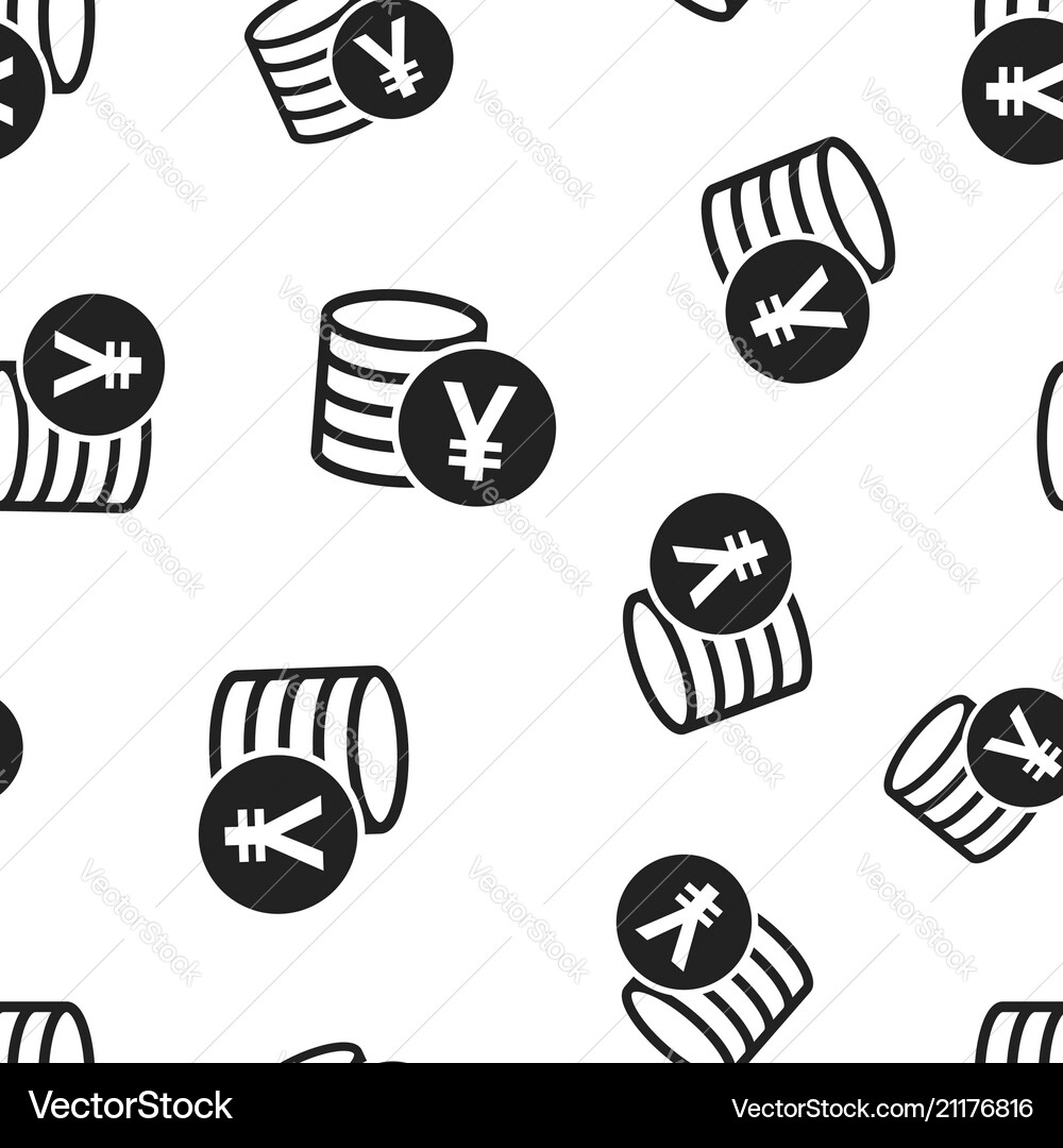 Yen yuan money currency icon seamless pattern Vector Image