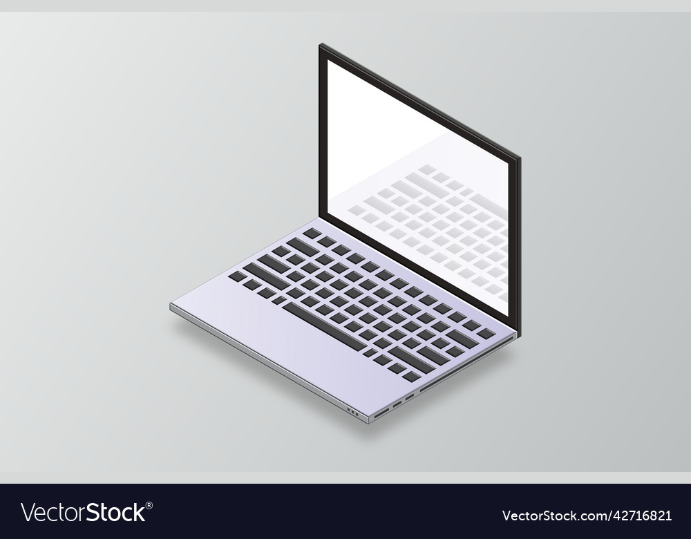 3d isometric laptop computer isometric mock up Vector Image
