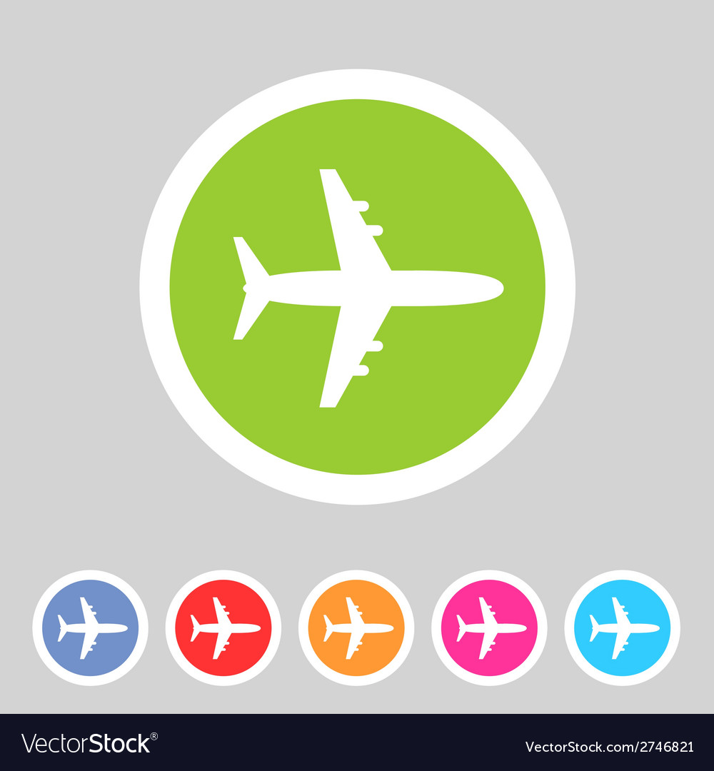 Airplane plane flat icon Royalty Free Vector Image