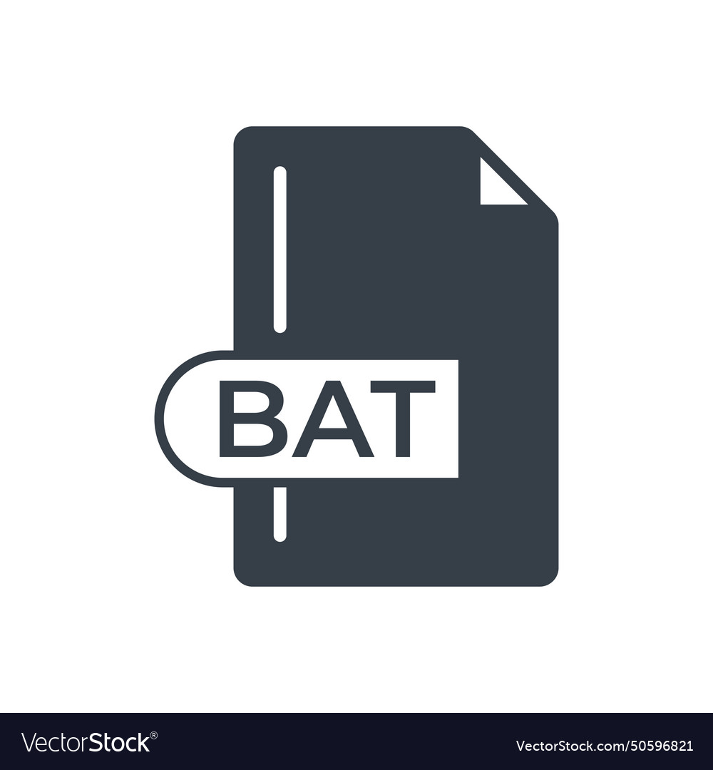 Bat file format icon batch extension Royalty Free Vector