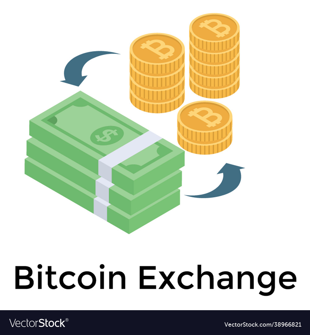 Bitcoin exchange Royalty Free Vector Image - VectorStock