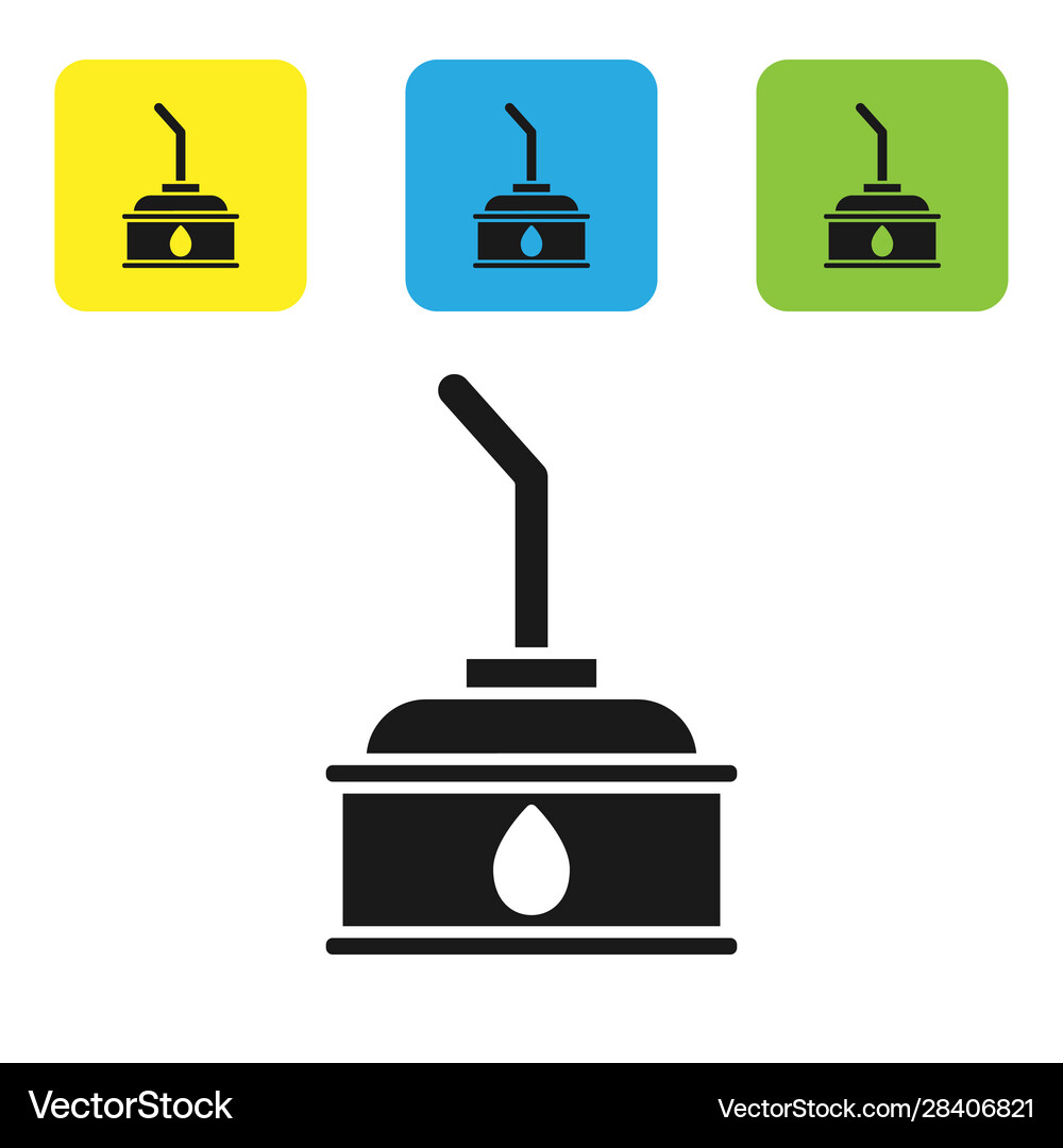 Black canister for motor machine oil icon isolated