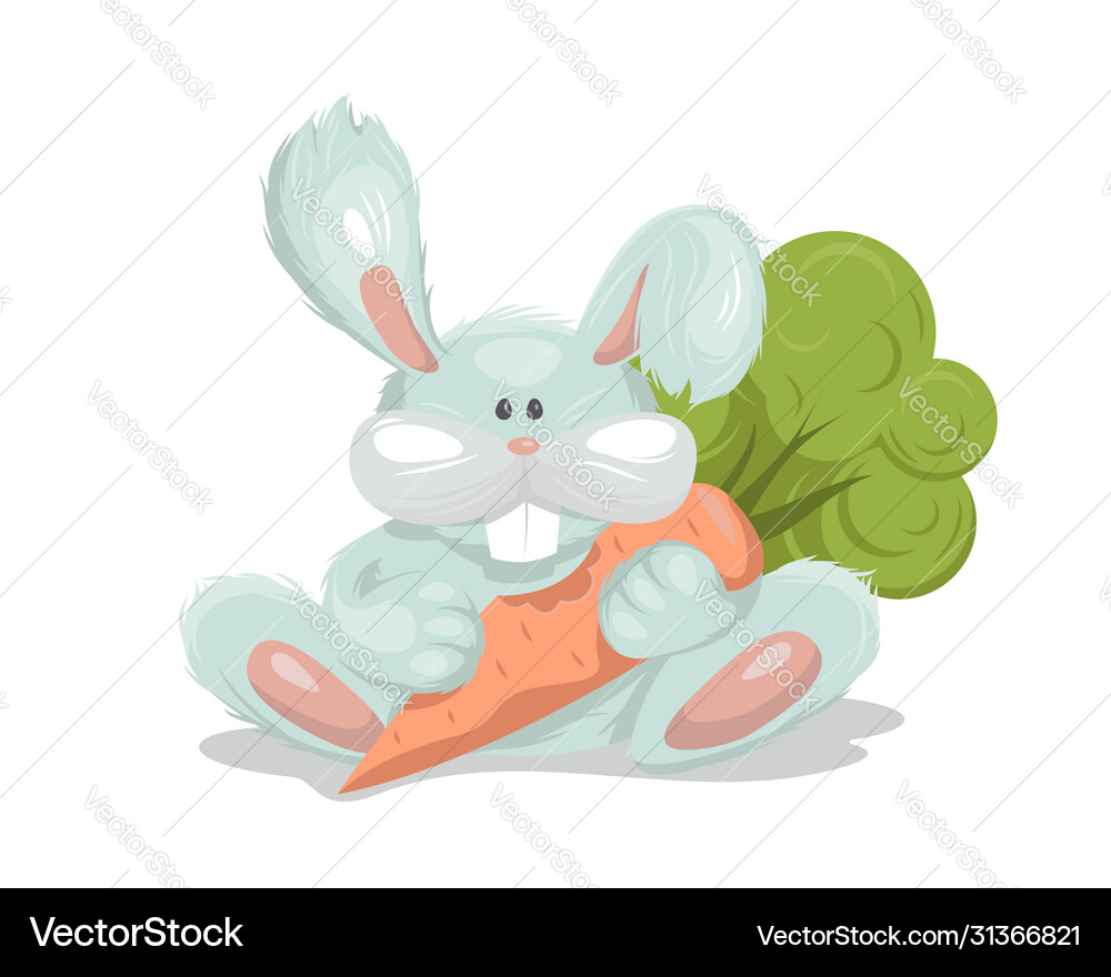 Bunny toy for children with carrots template Vector Image