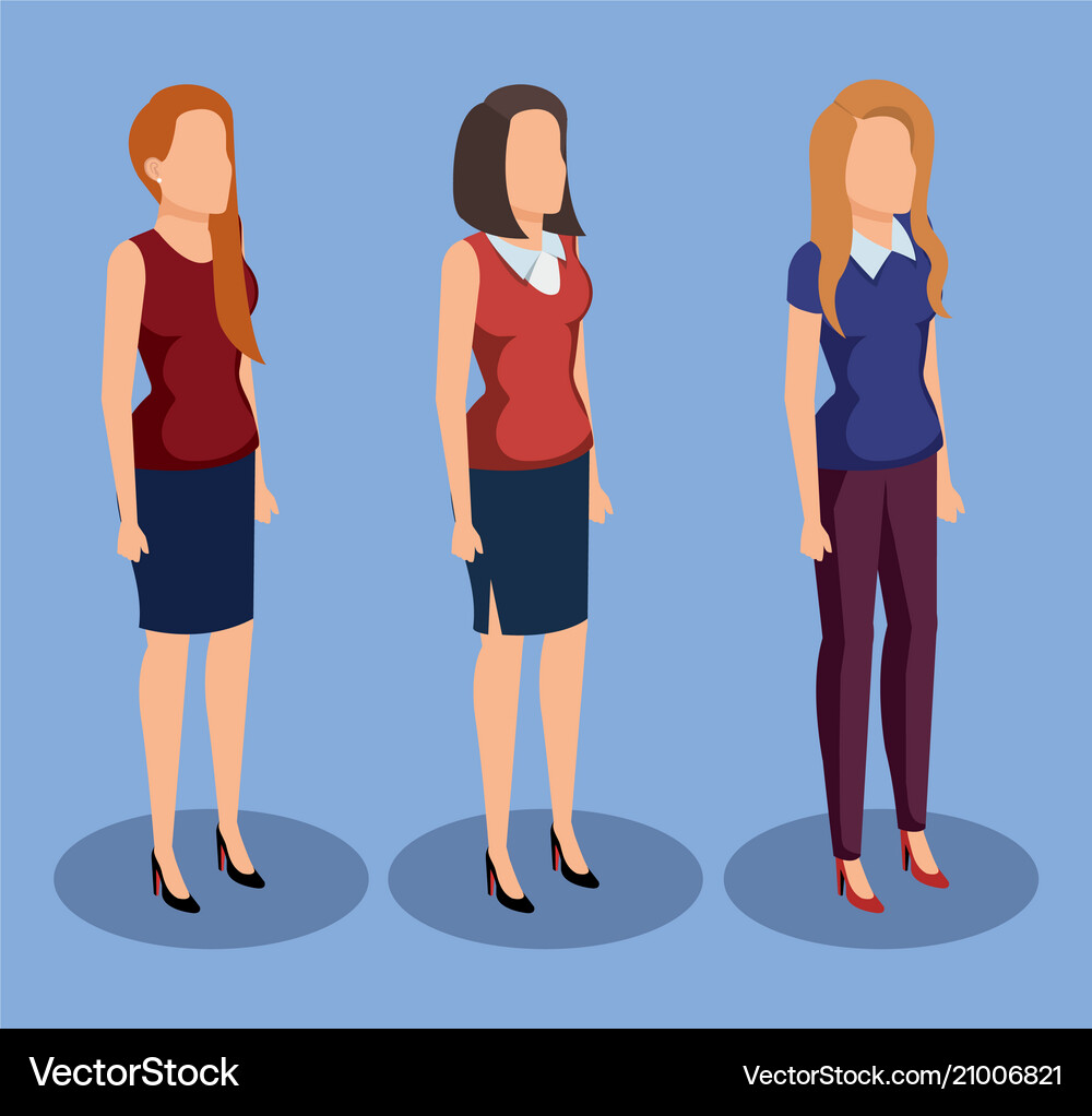 Business women isometric avatars Royalty Free Vector Image