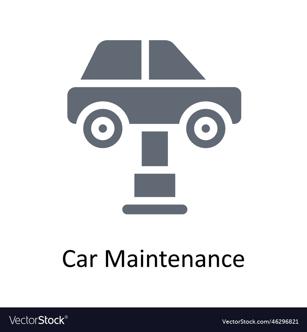 Car maintenance solid icons simple stoc Royalty Free Vector