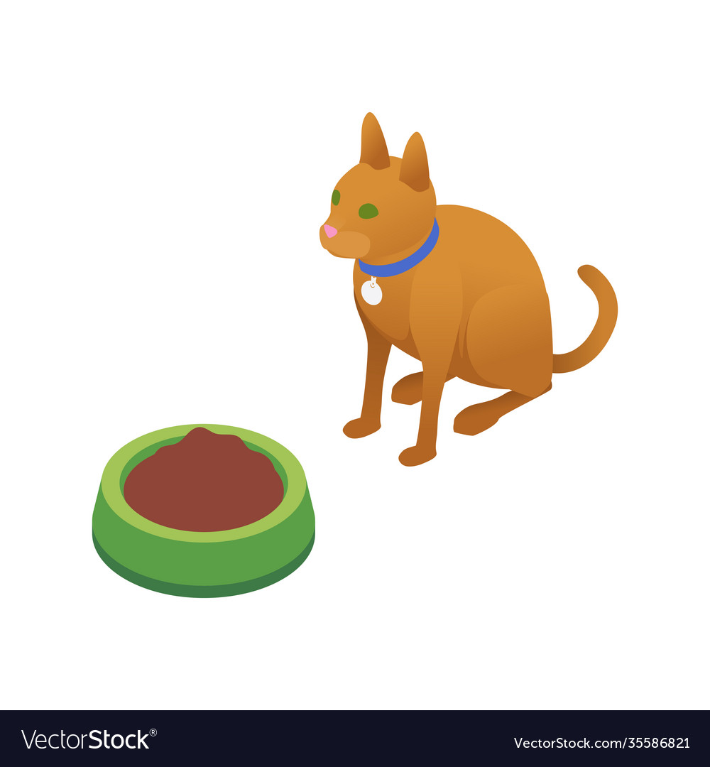Cat feeding Royalty Free Vector Image - VectorStock