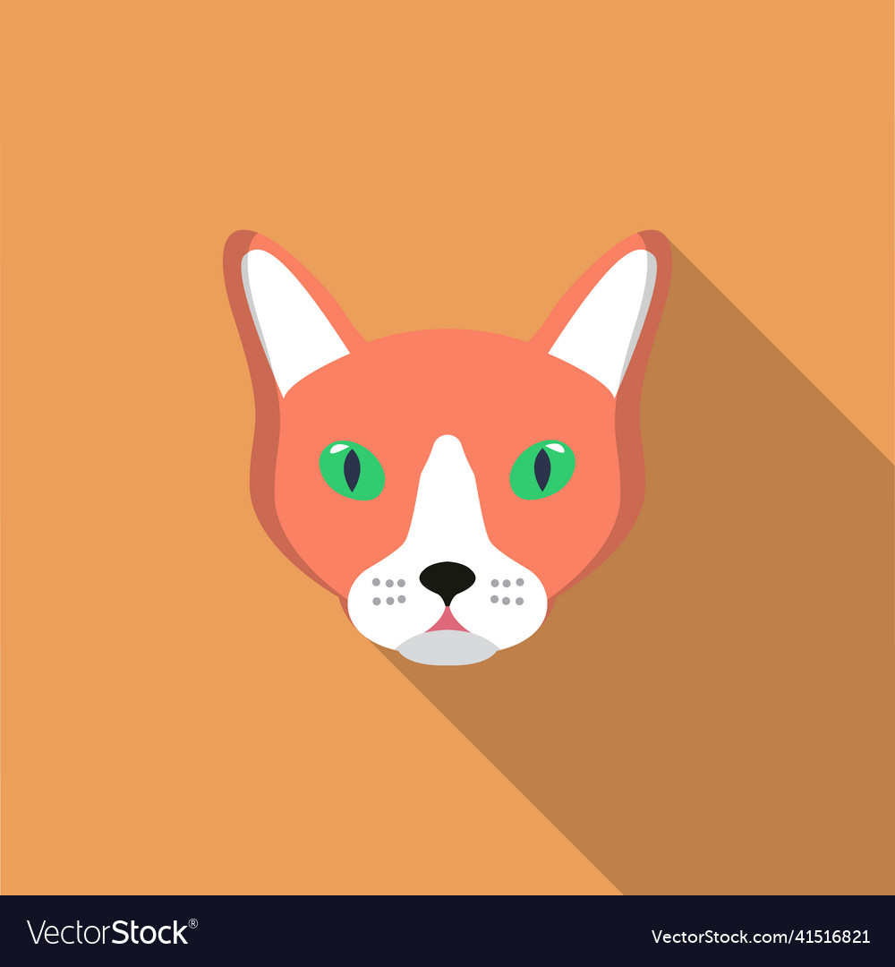 Cat simple flat icon design Royalty Free Vector Image