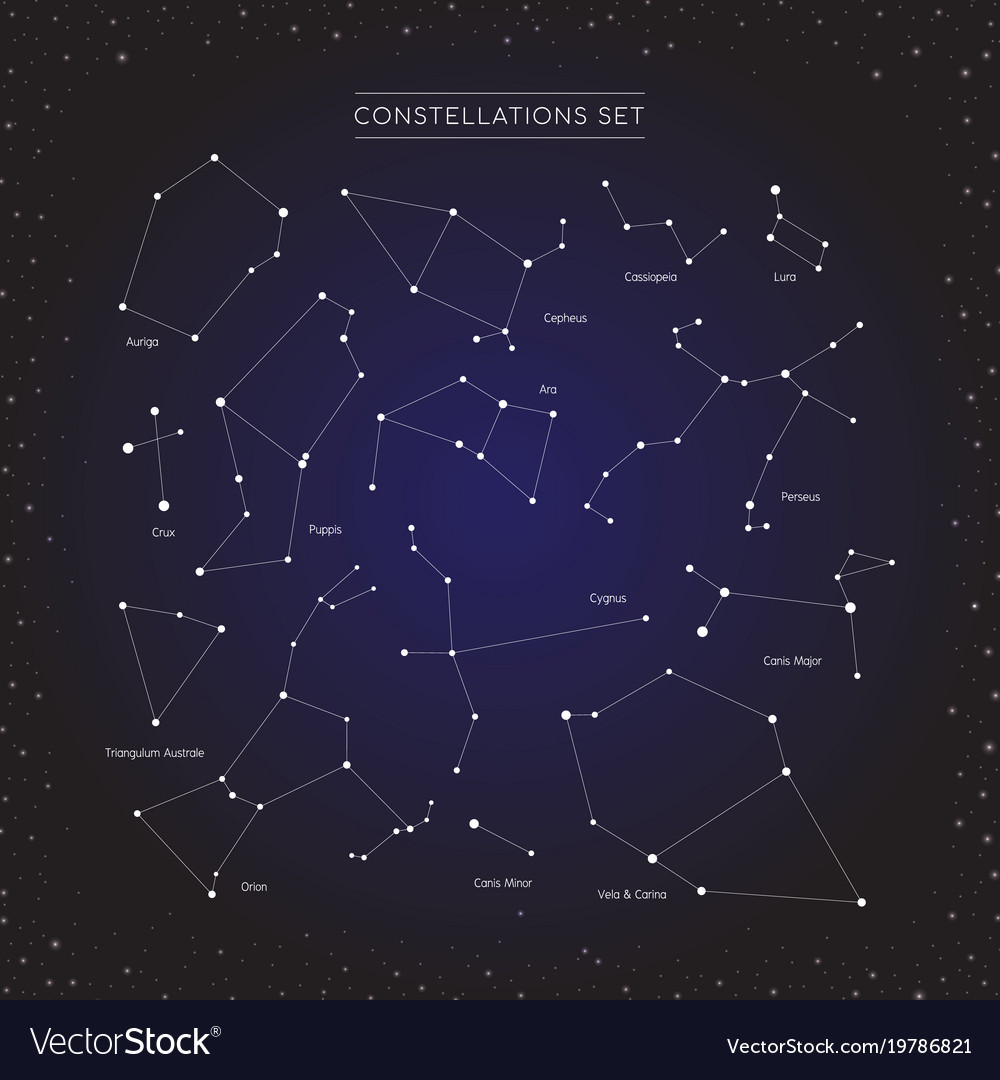 Constellation set Royalty Free Vector Image - VectorStock