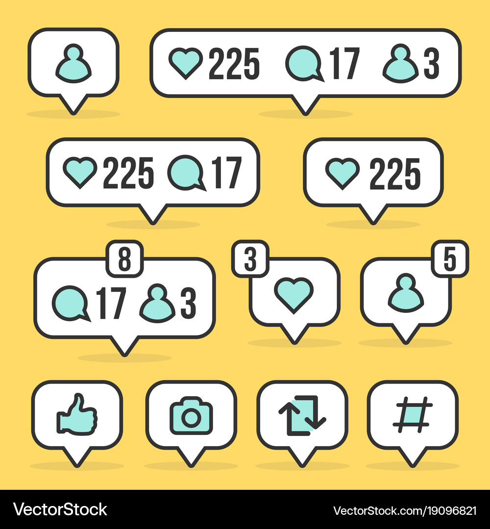 Creative of social media sign Royalty Free Vector Image