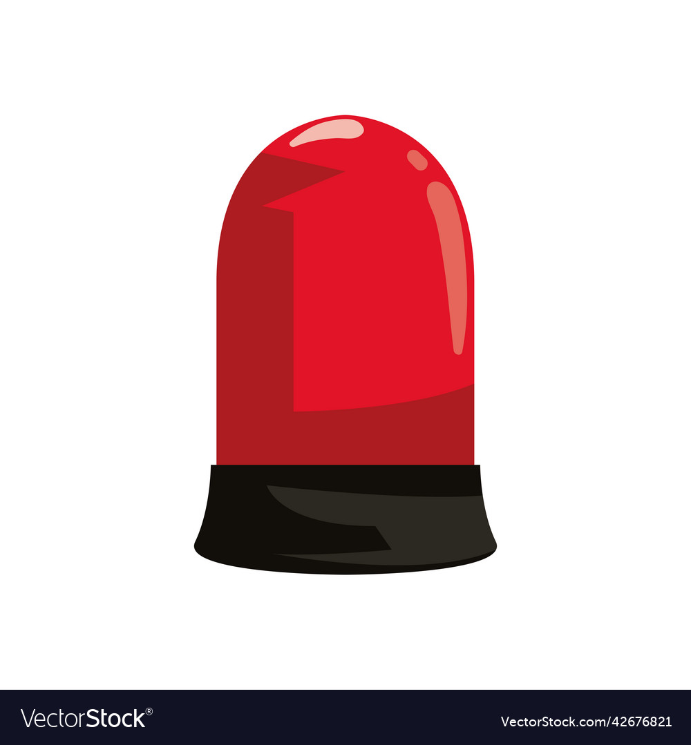 Flat red siren design Royalty Free Vector Image