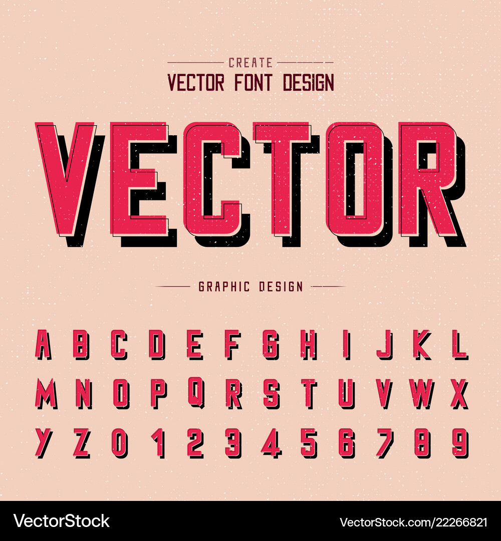 Font and alphabet red letter design graphic Vector Image