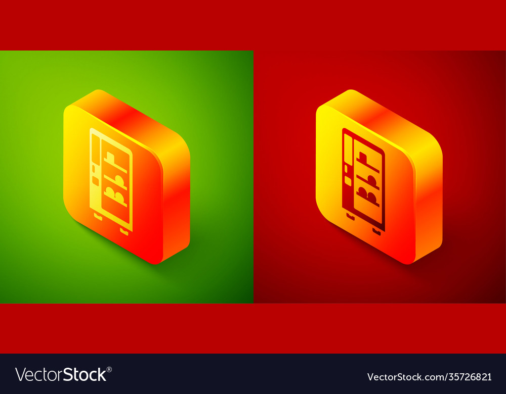 Isometric vending machine food and beverage Vector Image