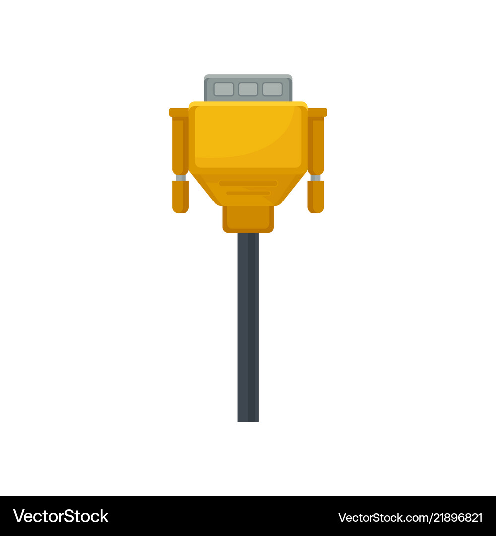 Male dvi or vga connector with gray cable bright Vector Image