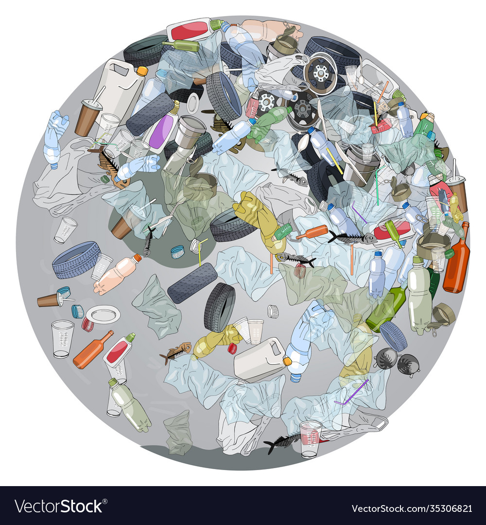 Pollution garbage plastic bags Royalty Free Vector Image