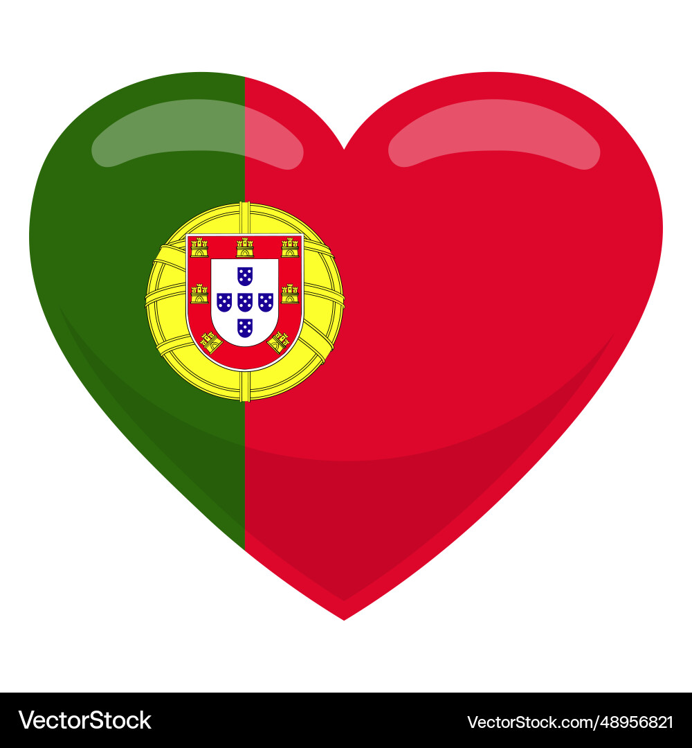Portugal heart flag Royalty Free Vector Image - VectorStock