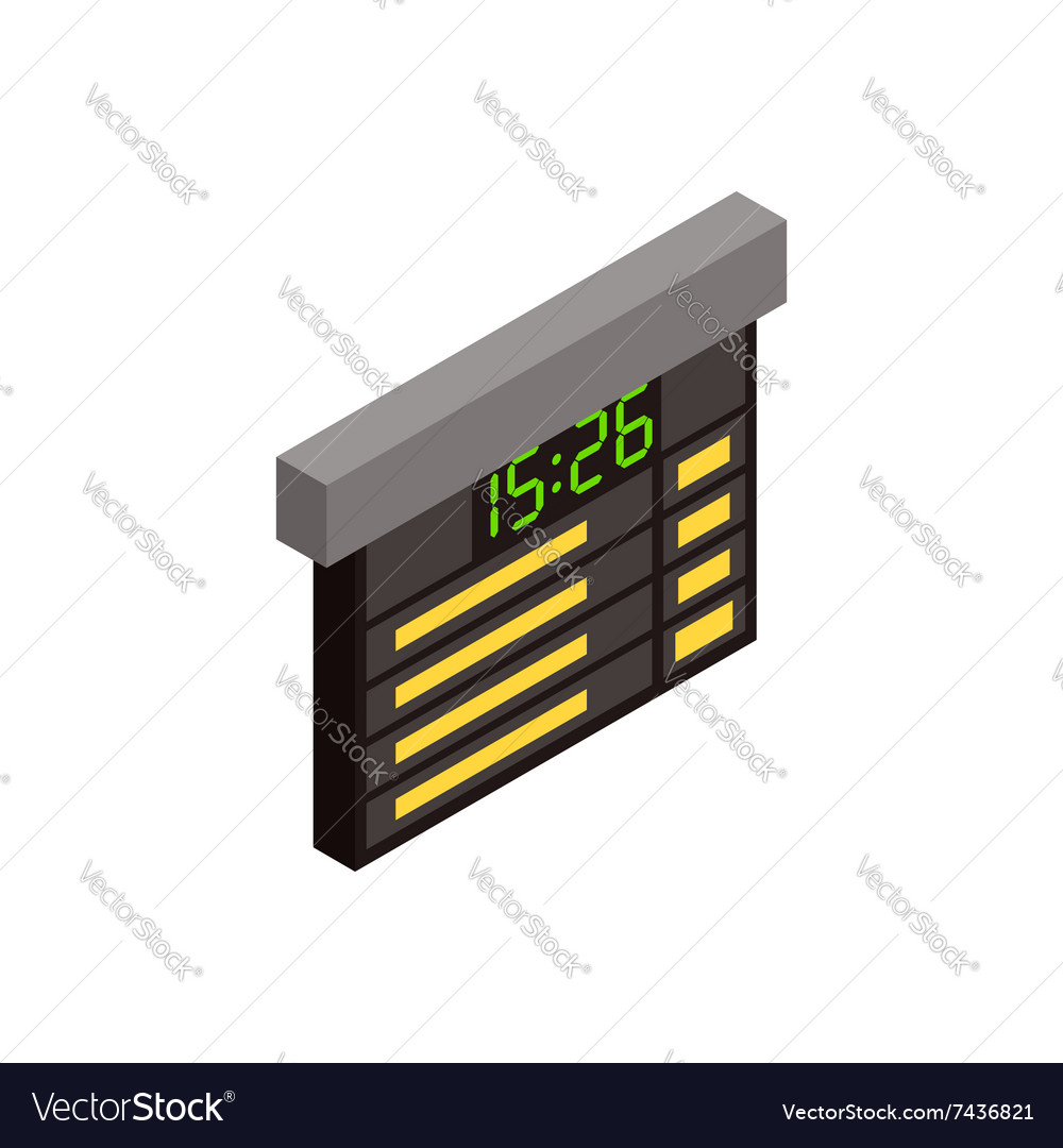 Railway time table isometric icon Royalty Free Vector Image