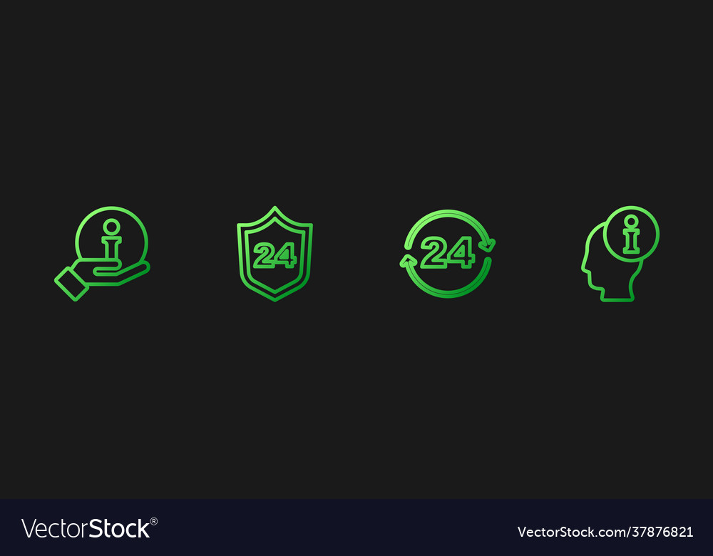 Set line telephone 24 hours support information Vector Image Set line telephone 24 hours support information Vector Image