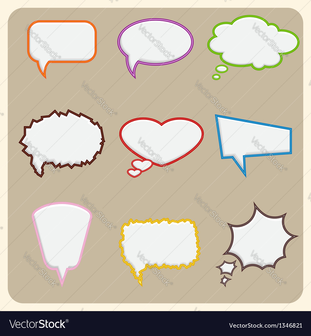 Set of colorful speech bubbles Royalty Free Vector Image