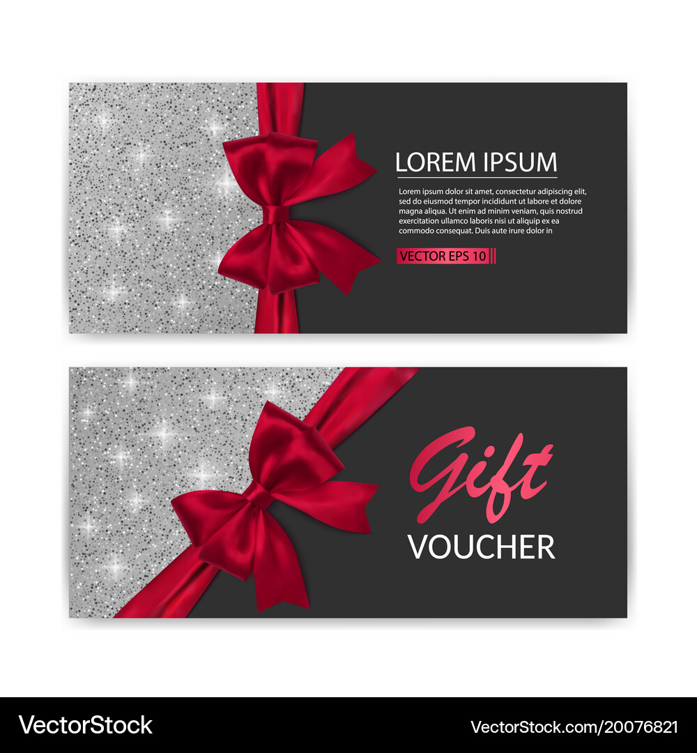 Set of gift voucher card template advertising Vector Image