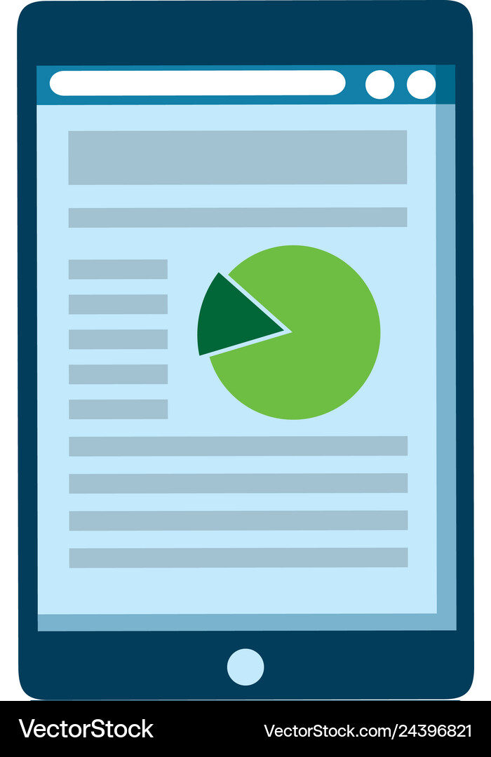 Tablet device with statistics Royalty Free Vector Image