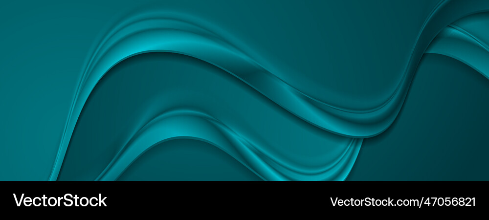 Turquoise abstract smooth wavy background Vector Image