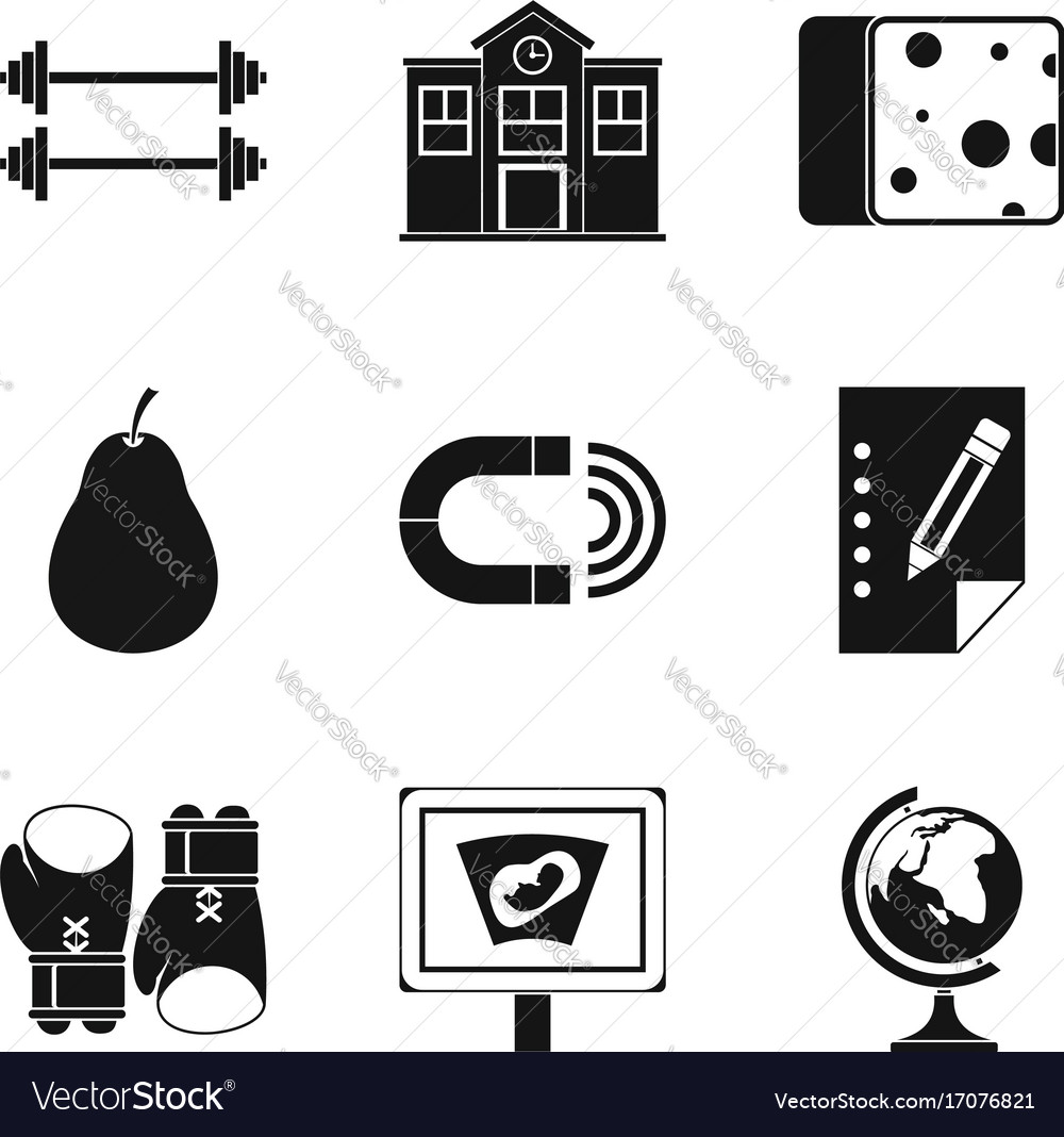 Utility icons set simple style Royalty Free Vector Image