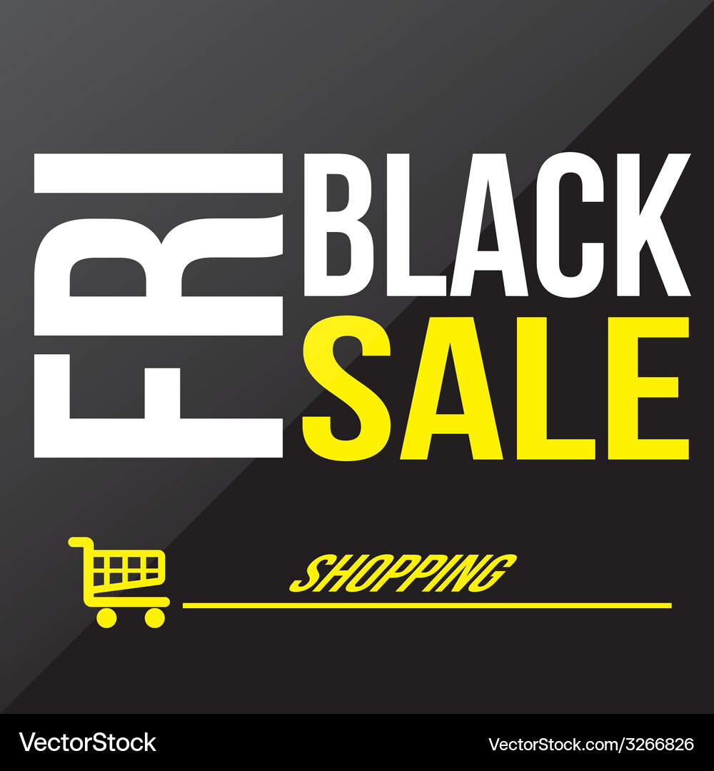 A black background with text and shopping cart Vector Image