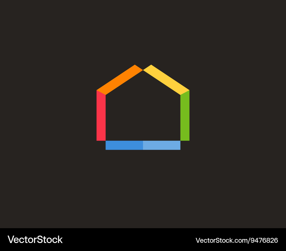 Abstract house logo design template colorful real Vector Image