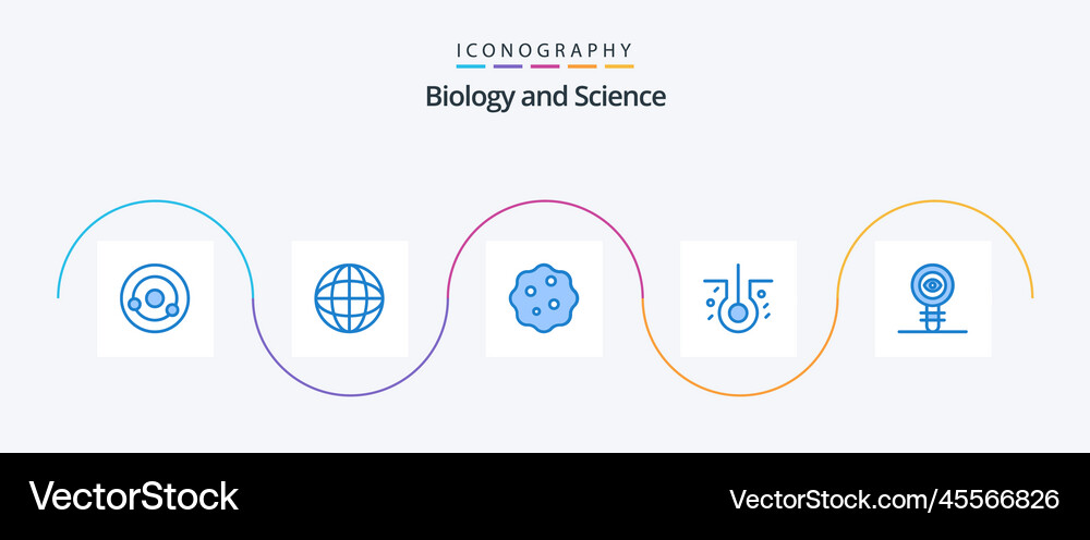 Biology blue 5 icon pack including chemical sick Vector Image