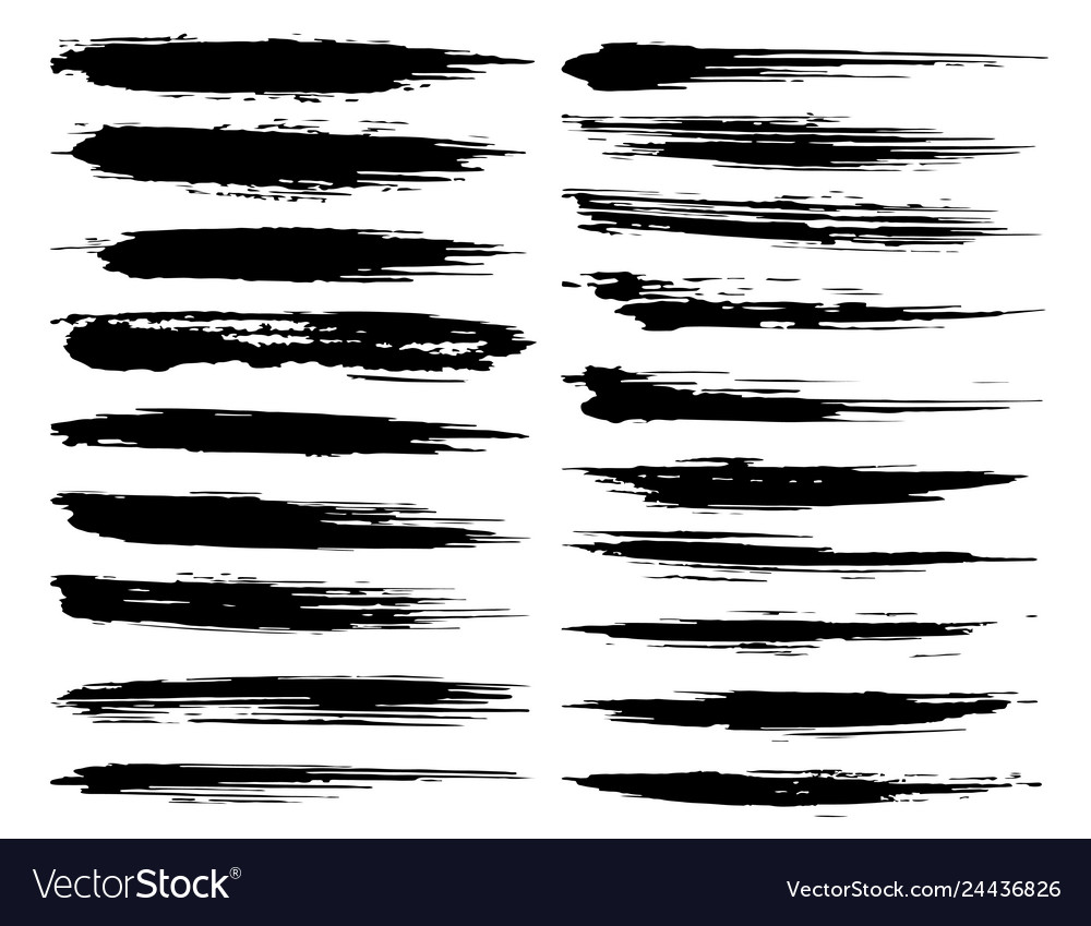 Black ink grunge brush strokes Royalty Free Vector Image