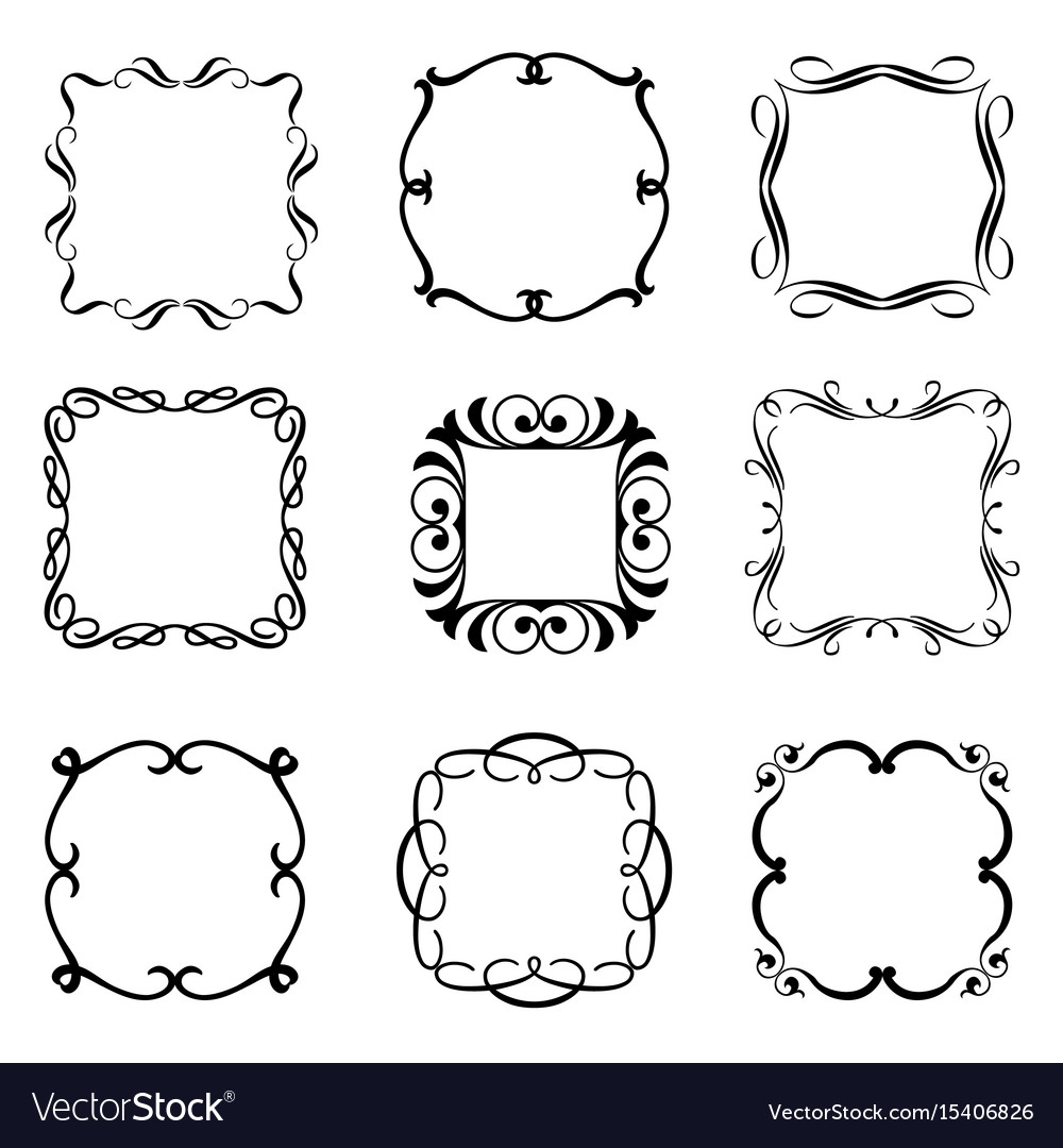 Calligraphic frames set Royalty Free Vector Image