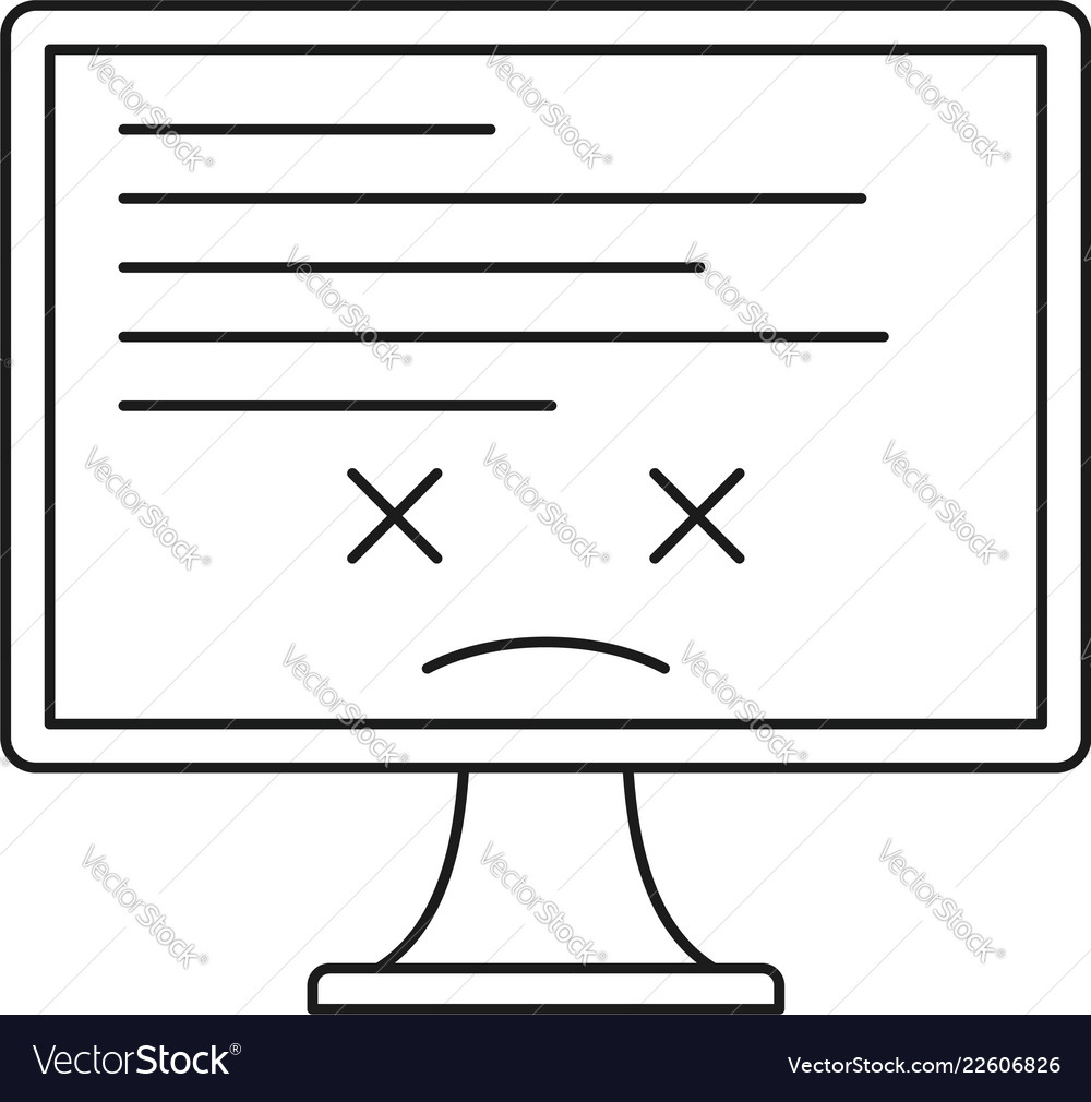 Computer block screen icon outline style Vector Image