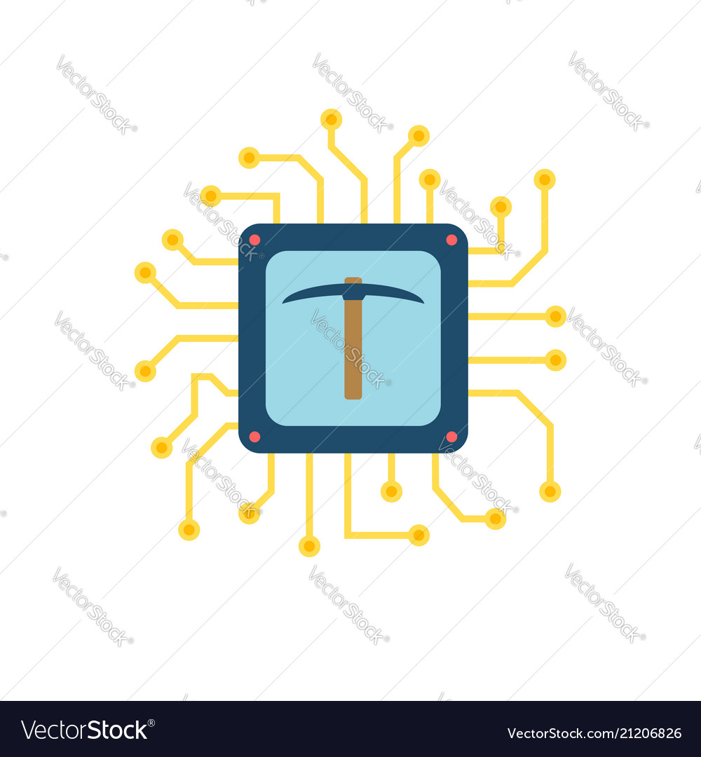 Cpu mining flat icon Royalty Free Vector Image Cpu mining flat icon Royalty Free Vector Image