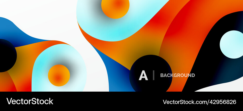Geometric round shapes and circles abstract Vector Image