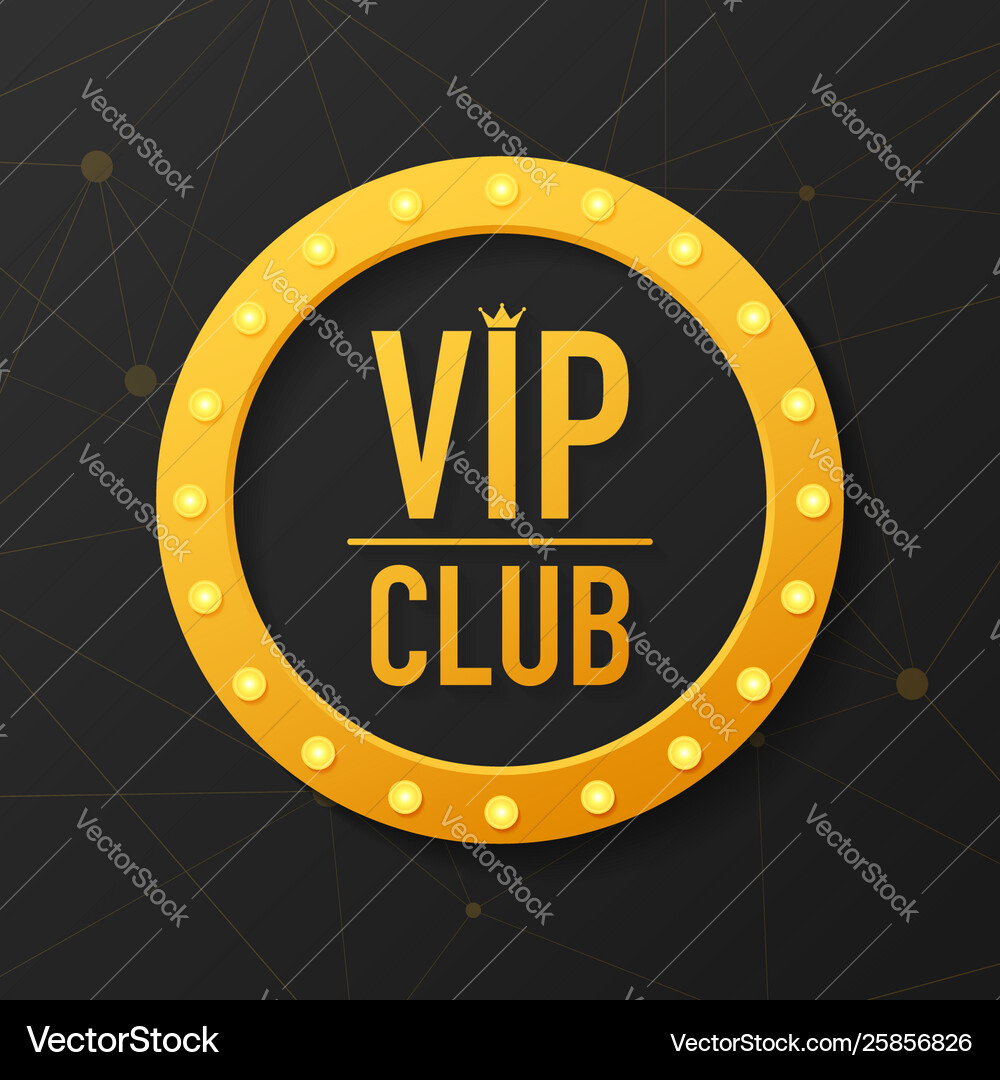 Golden symbol exclusivity label vip Royalty Free Vector
