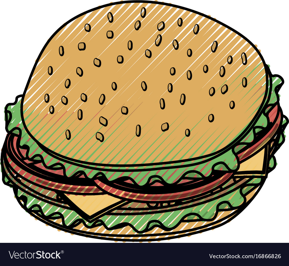 Hamburger fast food Royalty Free Vector Image - VectorStock