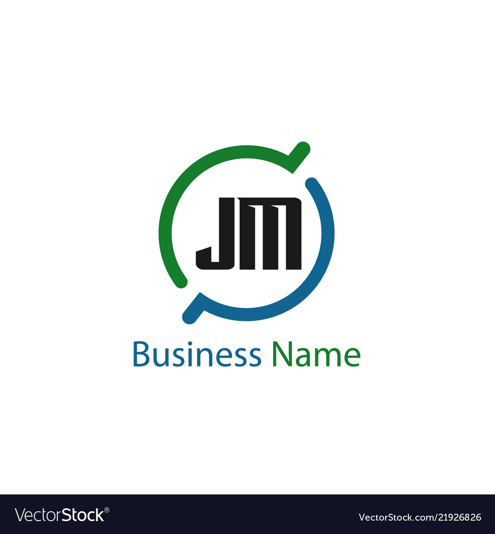 Initial letter jm logo template design Royalty Free Vector