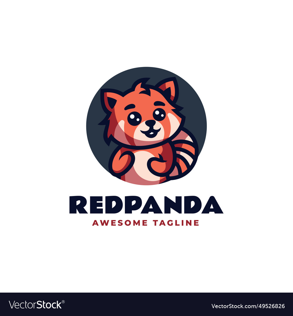 Logo red panda mascot cartoon style Royalty Free Vector