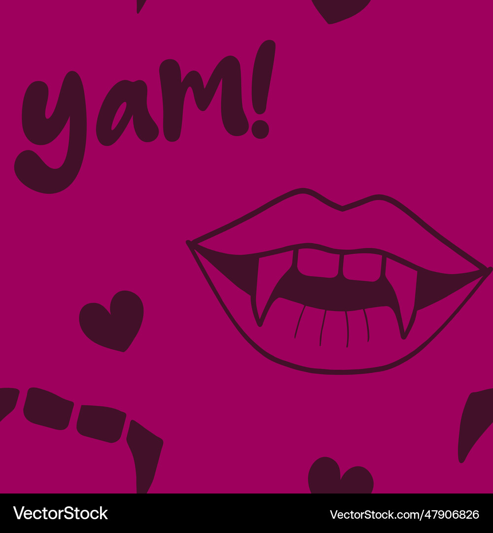 Lovely vampire lips pattern Royalty Free Vector Image