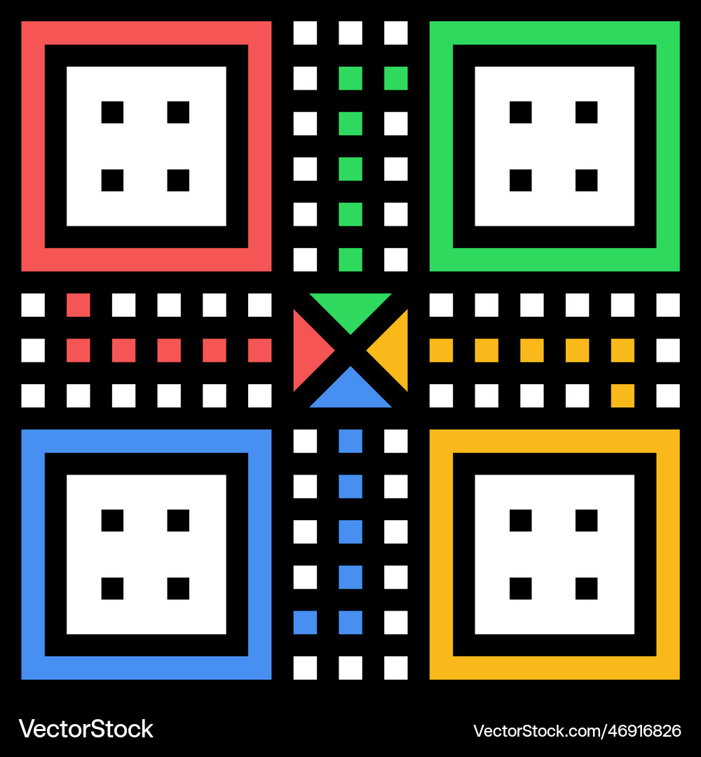 Ludo board board table color icon Royalty Free Vector Image