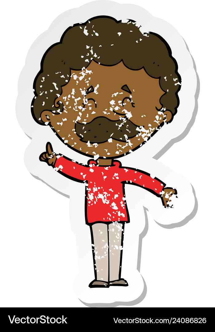 Retro distressed sticker a cartoon man Royalty Free Vector