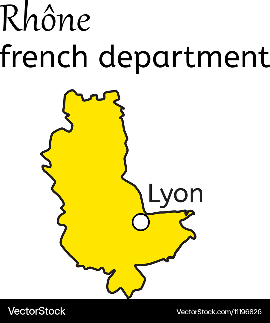 Rhone french department map Royalty Free Vector Image