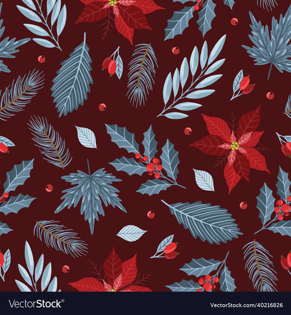 Seamless pattern with christmas tree decorations Vector Image