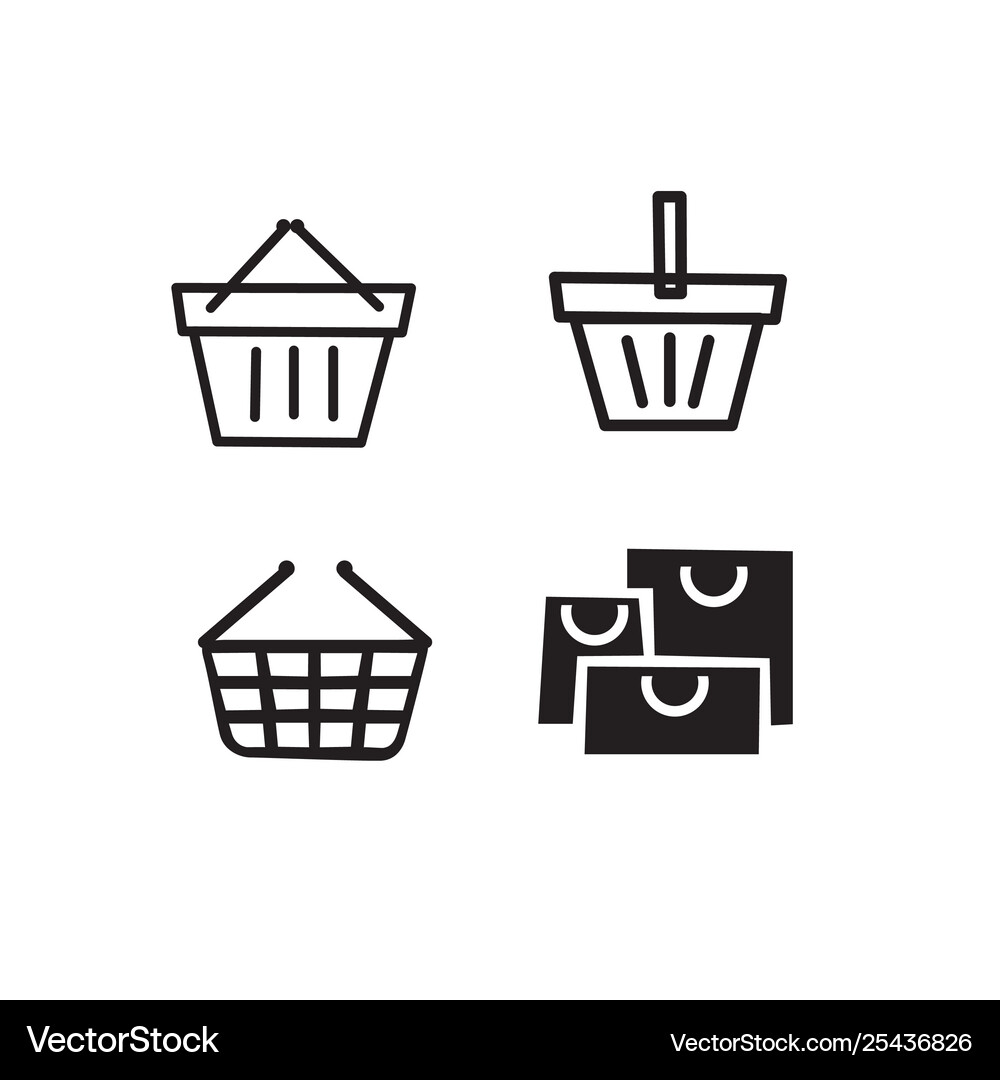 Set shopping icons on a white background Vector Image