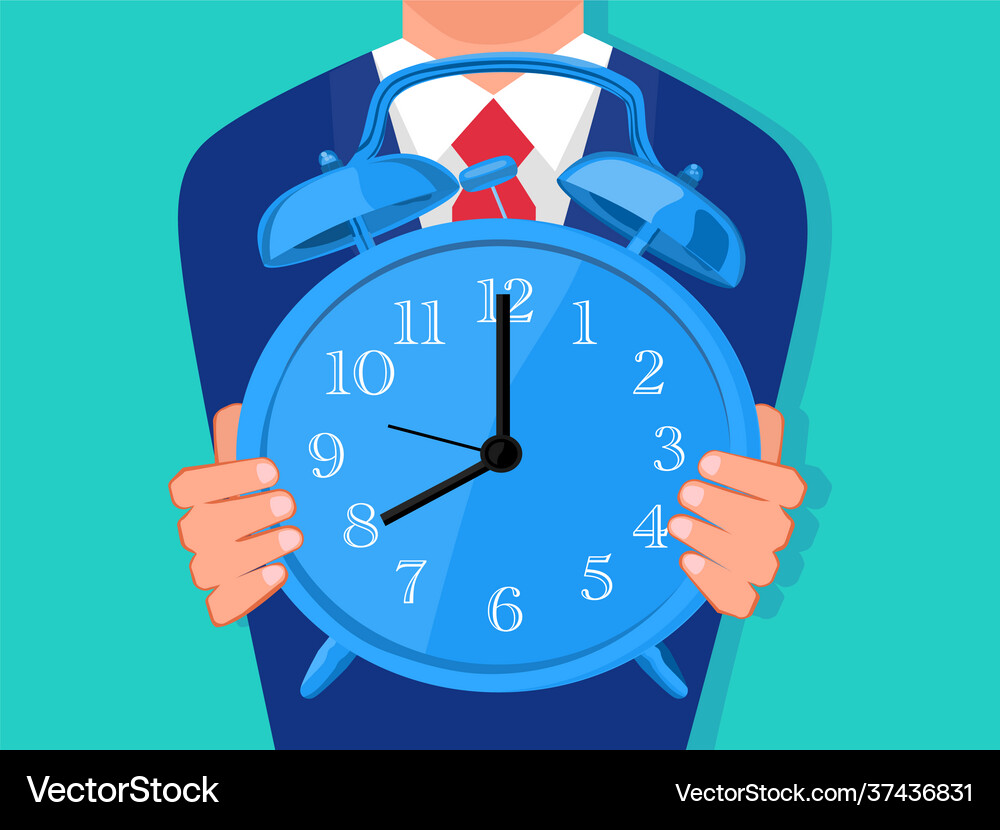 A business man with watch Royalty Free Vector Image
